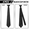4 Pieces Men's Clip on Ties Solid Color Clip on Ties Pre Tied Neckties ...