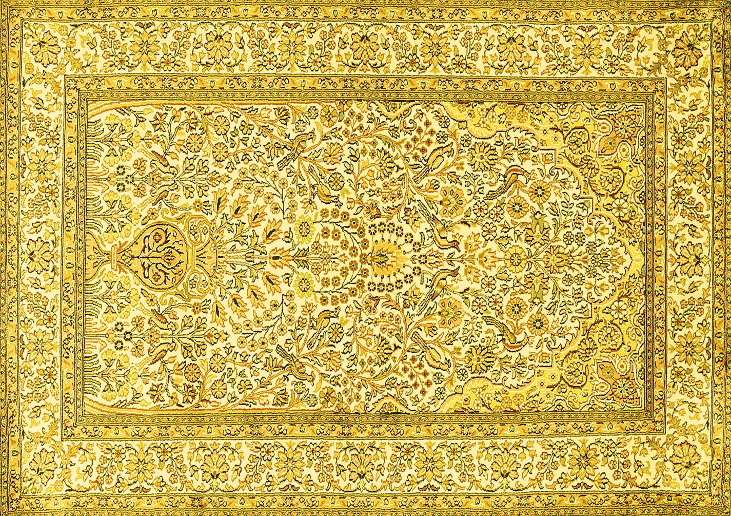 Ahgly Company Indoor Rectangle Persian Yellow Traditional Area Rugs, 5 ...