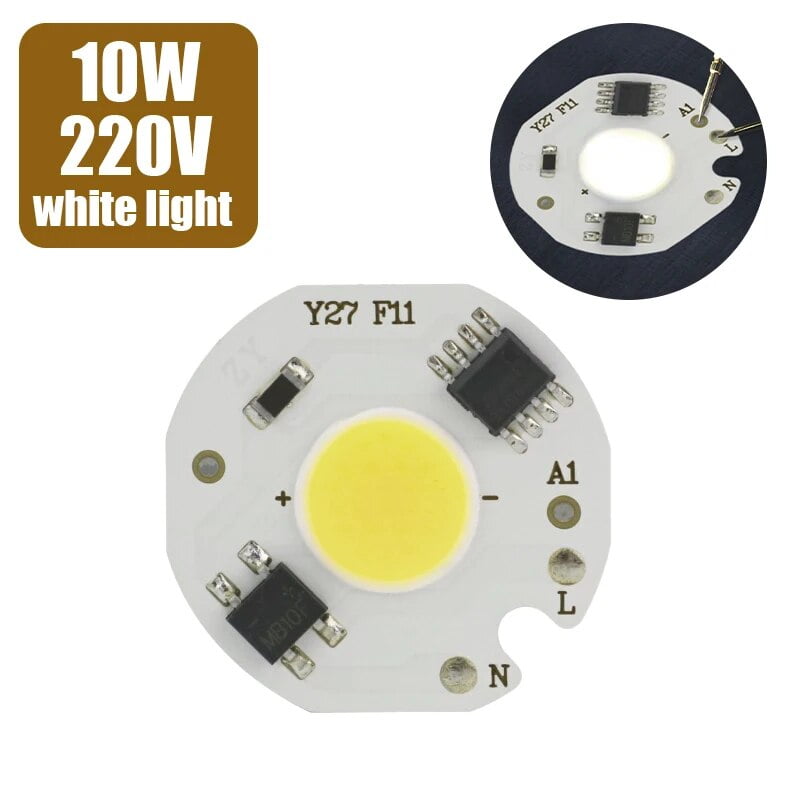 Chip LED COB IC inteligente, sin necesidad de controlador, 3W, 5W, 7W, 10W, 12W, CA de 220V ...