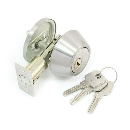 Door Locker Key Locking Silver Tone Lockable Lock w Three Keys ...