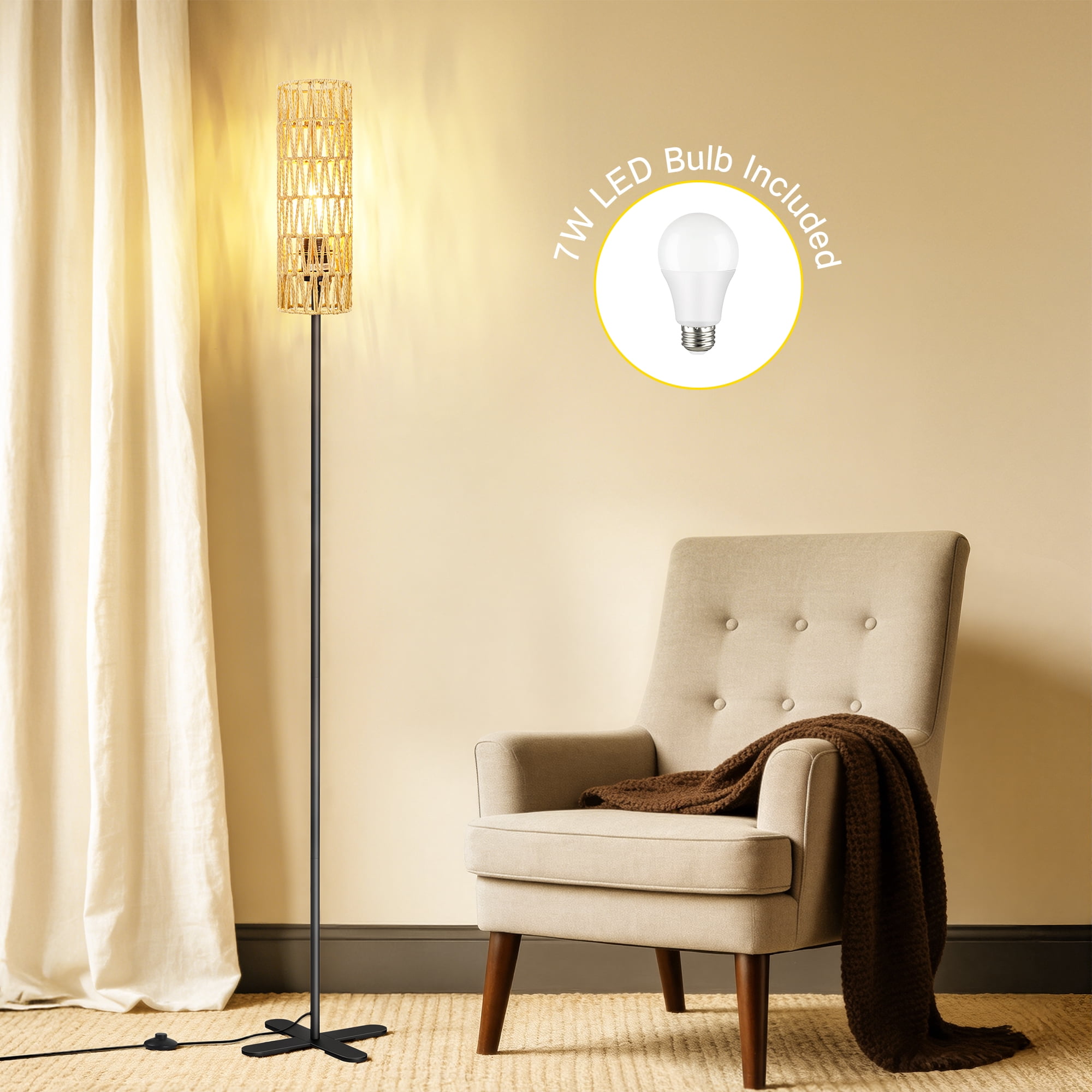 Click here for Outon Rattan Floor Lamps For Living Room  Standing... prices