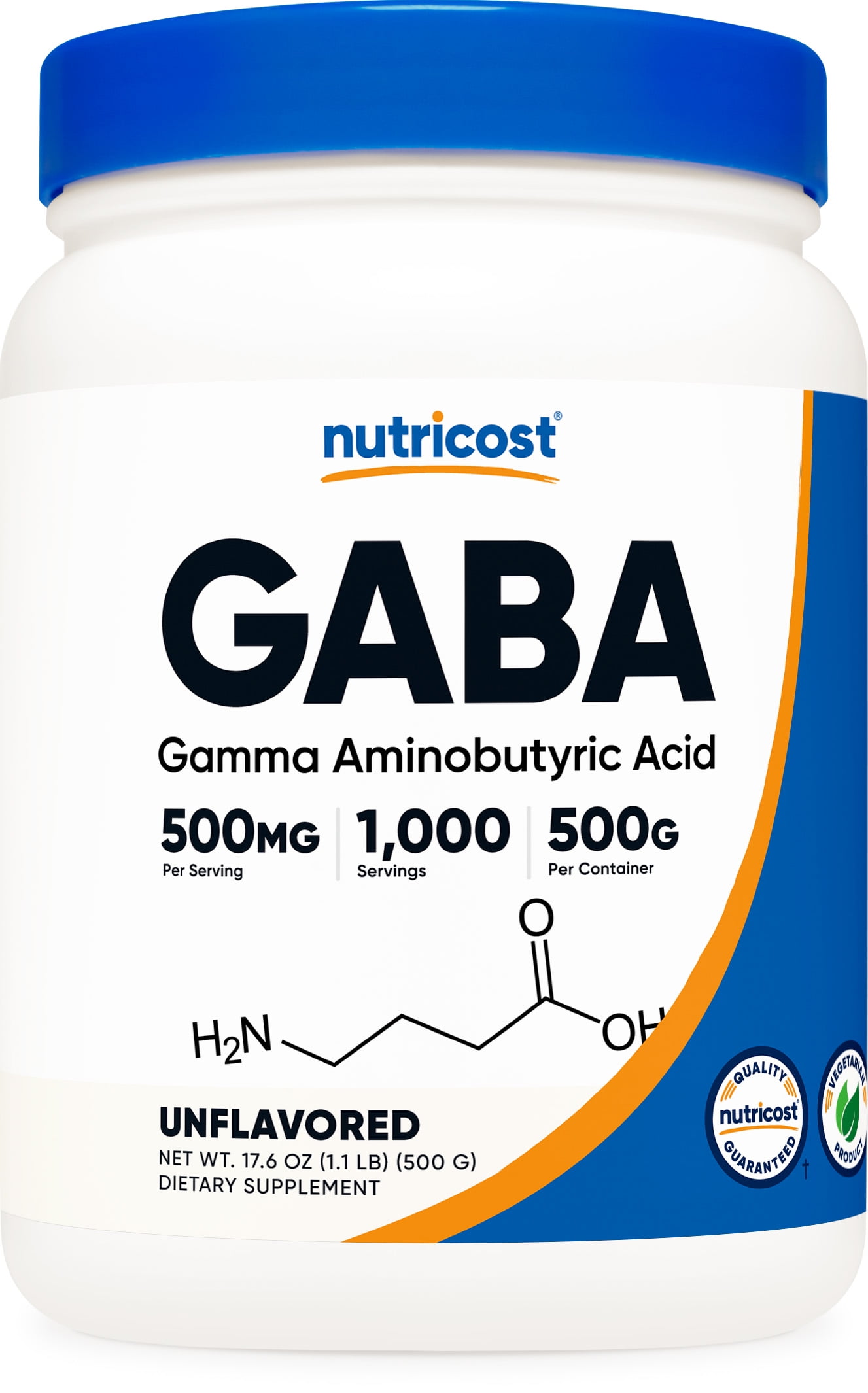 Nutricost Pure GABA 500G Supplement Powder (Gamma Aminobutyric Acid ...