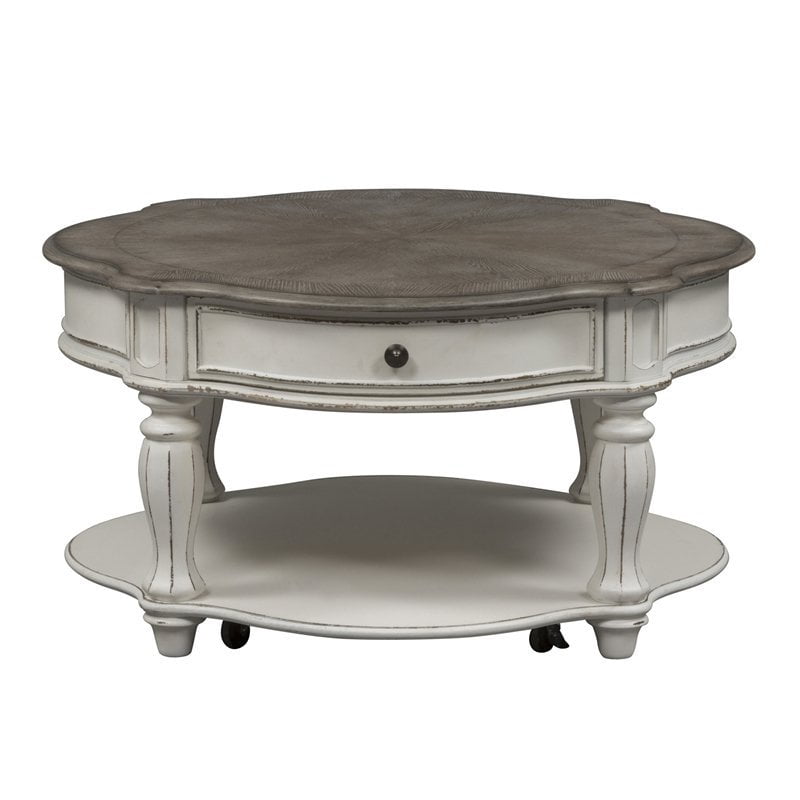 Beaumont Lane Round Cocktail Table in White Oak - Walmart.com