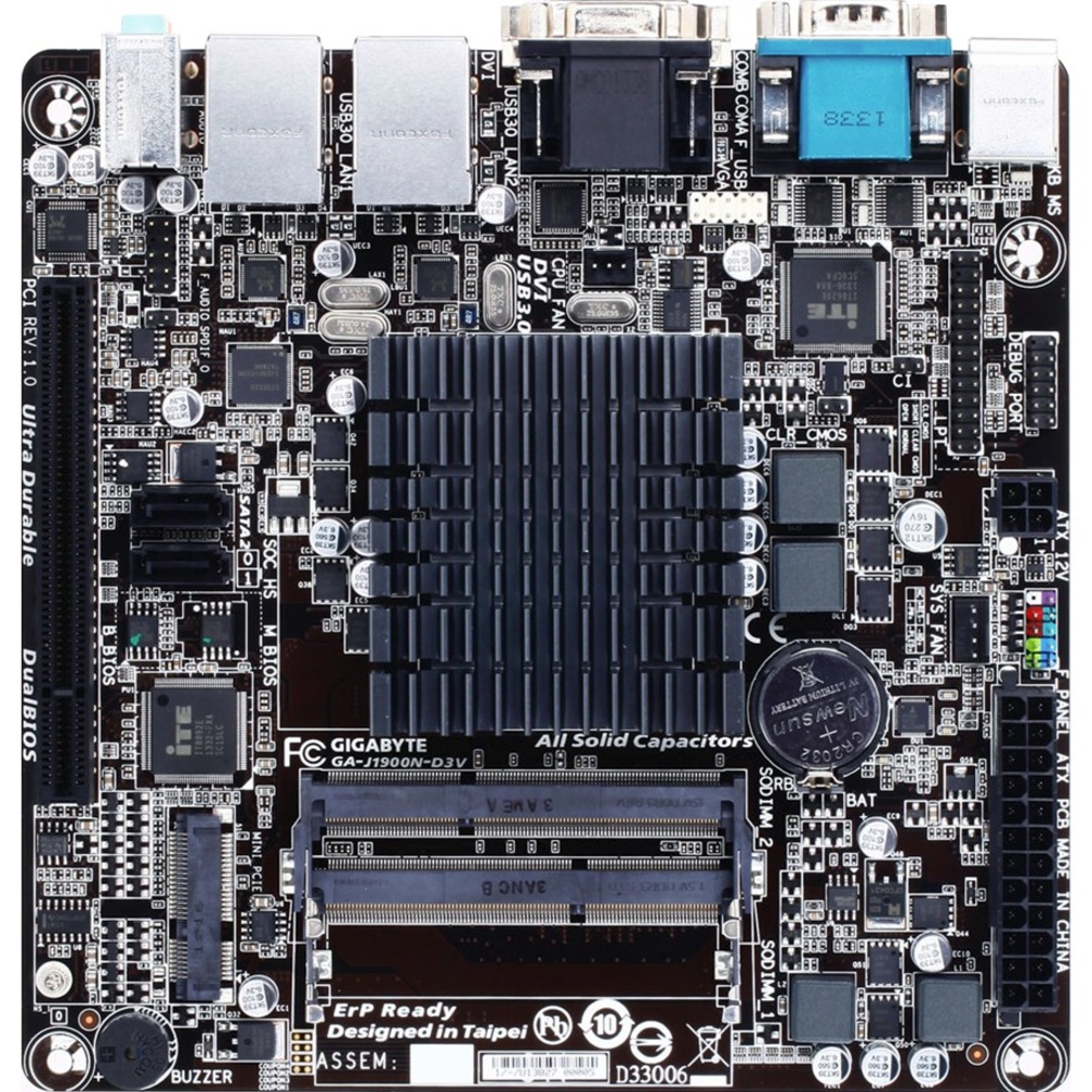 Gigabyte GA-J1900N-D3V Desktop Motherboard, Intel Chipset, Socket BGA ...