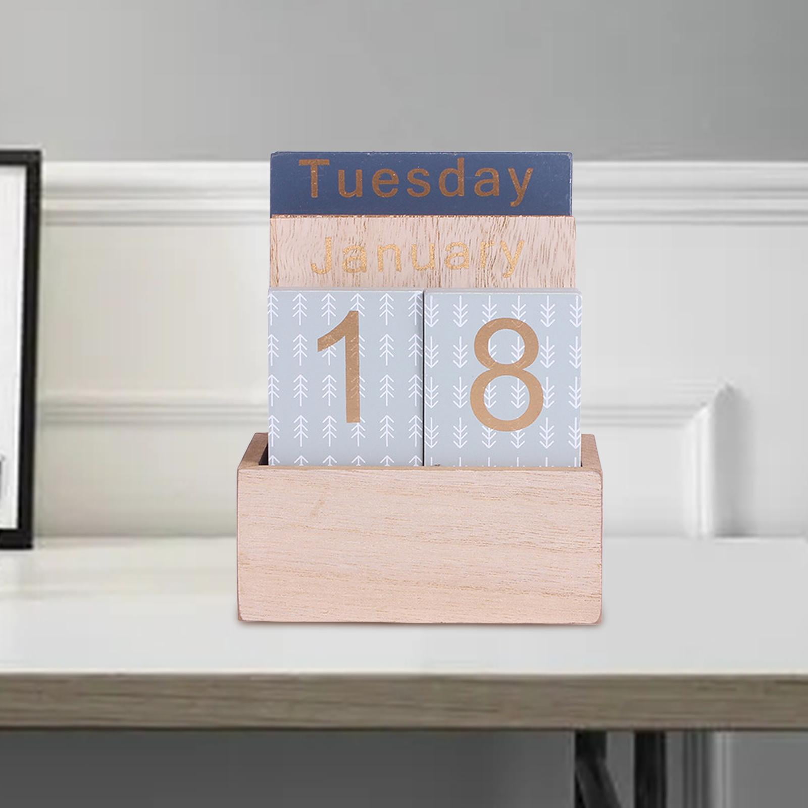 Creative Calendar Perpetual Chic Wooden Retro Style for Bar Bedroom ...