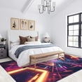 3D Futuristic Area Rugs, Neon Tunnel Space Carpet, Washable Non Slip ...