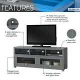 TV Stand Console with Storage, Scratch Resistant Compressed Wood TV ...