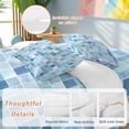 Blue White Color Block Bedding Duvet Cover Set Twin Size 4 Pieces ...
