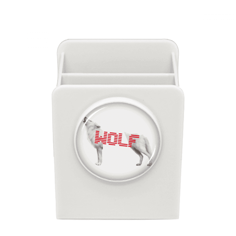 White Wolf Howled Stood Art Deco Fashion Desk Pencil Holder Cup Pen ...