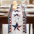 4 of July Burlap Cotton Table Runner 13x60 Inches Long, Red White ...