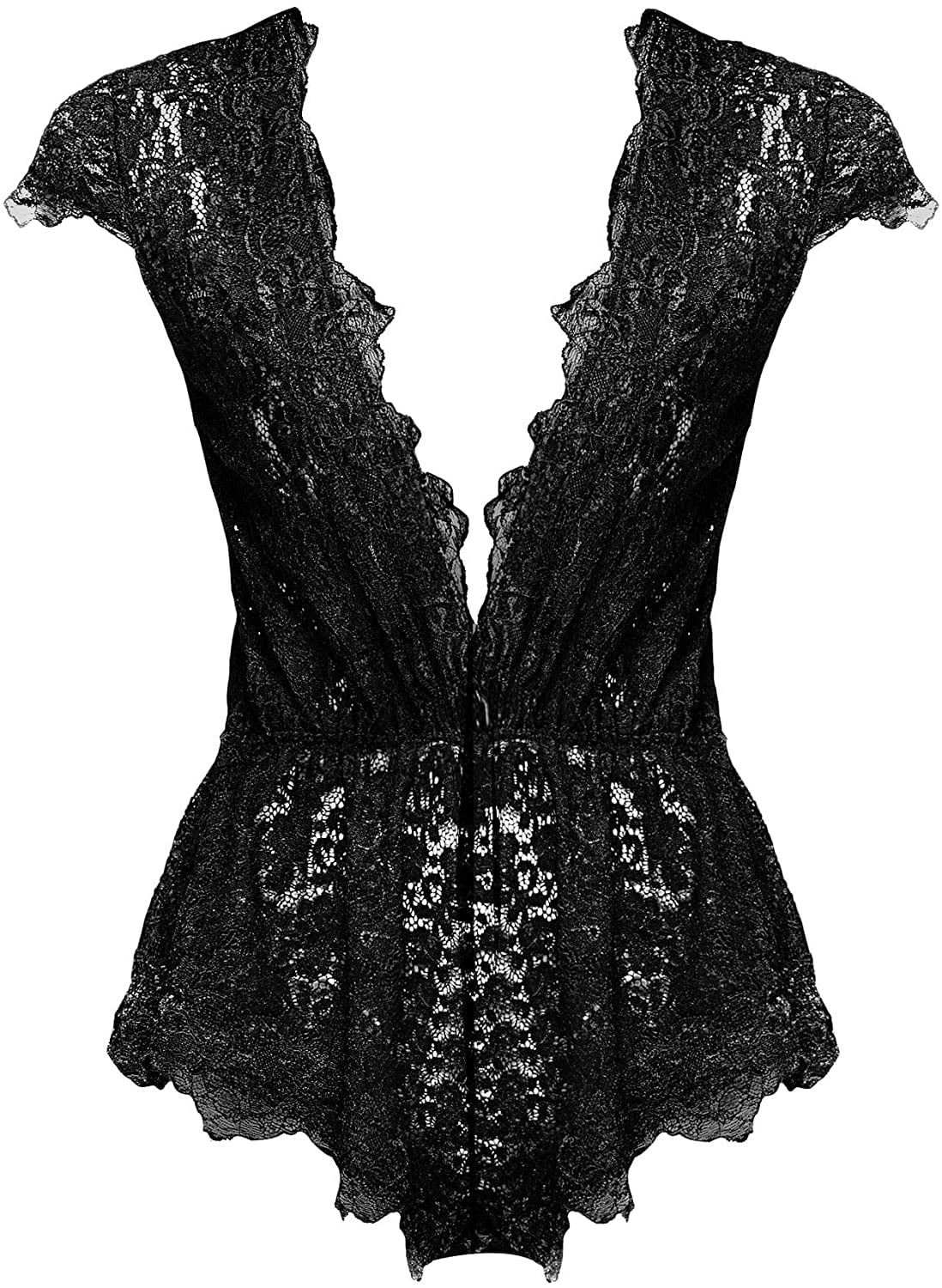 Ruzishun Sexy Lingerie For Women Lace Teddy Lingerie Deep V Open Plus Size Nightgown
