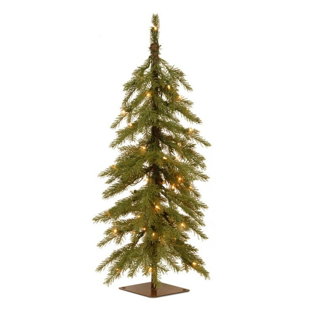 3' Nordic Spruce Cedar Tree with Battery Operated Warm White LED Lights ...