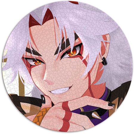 Genshin Impact Hu Tao 1000 Piece Circular Puzzle Brain Intelligence Challenge 26.5"x26.5" Great ...