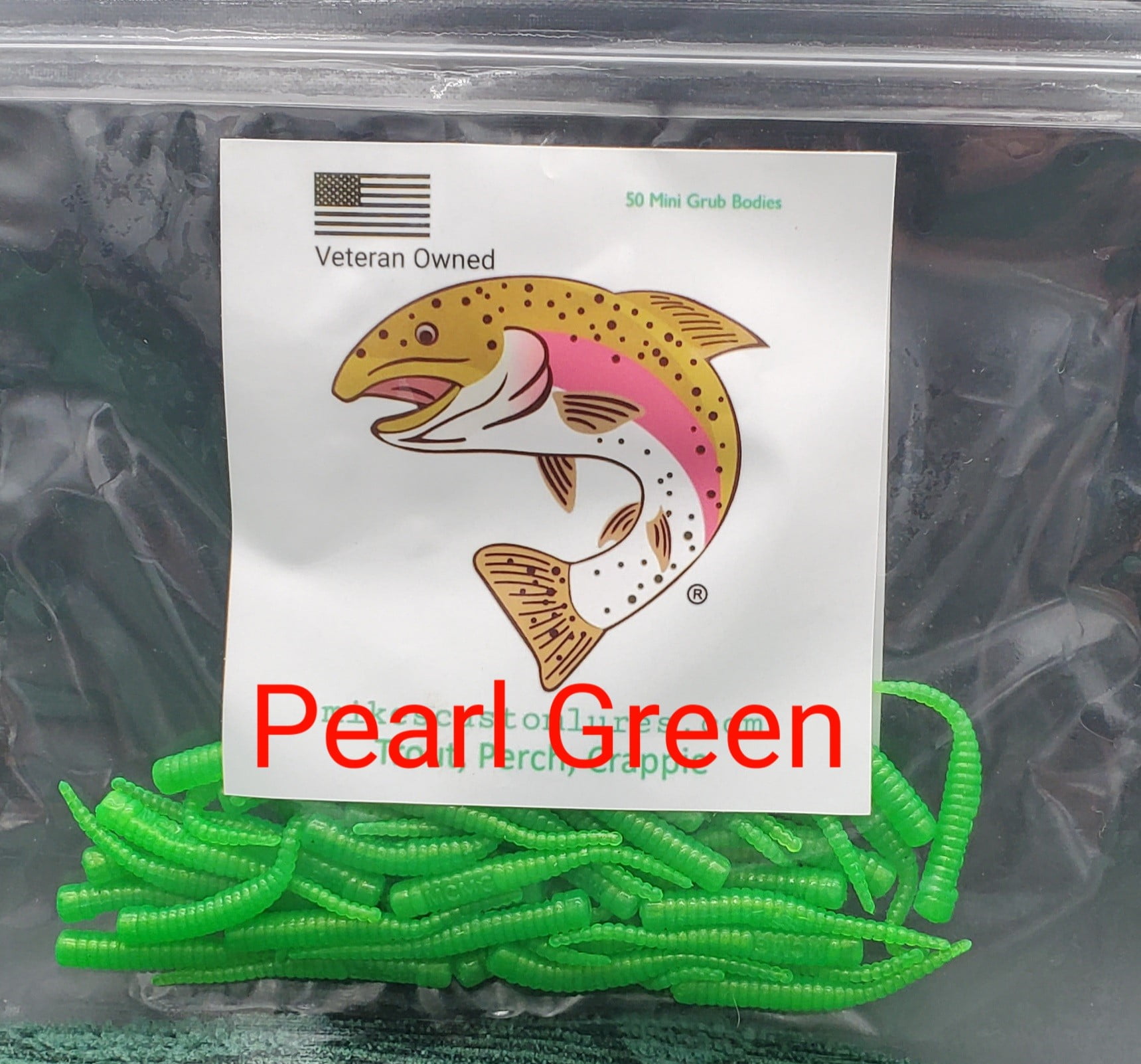 New Trout, Steelhead, Salmon Mini Grubs 50ct Pack Pearl Green - Walmart.com