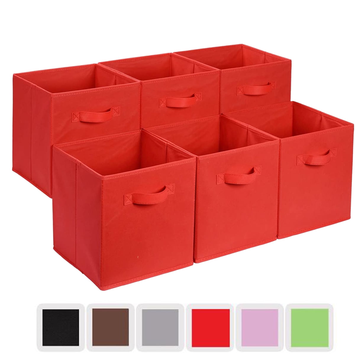 YOYTOO 6 Pack Foldable Fabric Cube Storage Bins, 11" Collapsible Cube ...