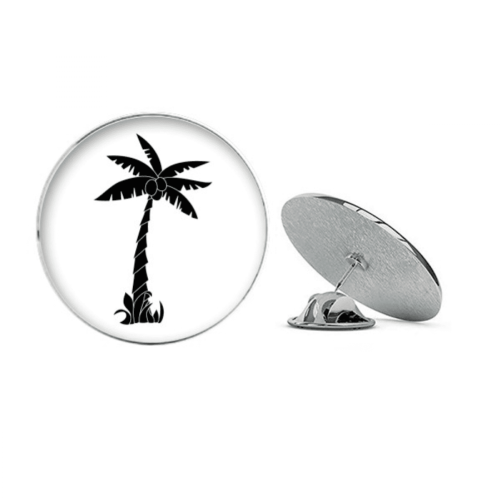 Coconut Tree Black Outline Round Metal Tack Hat Pin Brooch - Walmart.com