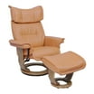 BenchMaster Newport Taupe Faux Leather Recliner Chair with Pushback ...