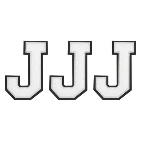 Chenille Letters J Patches 4-1/2 Inch Iron on Letters J Patches Black ...