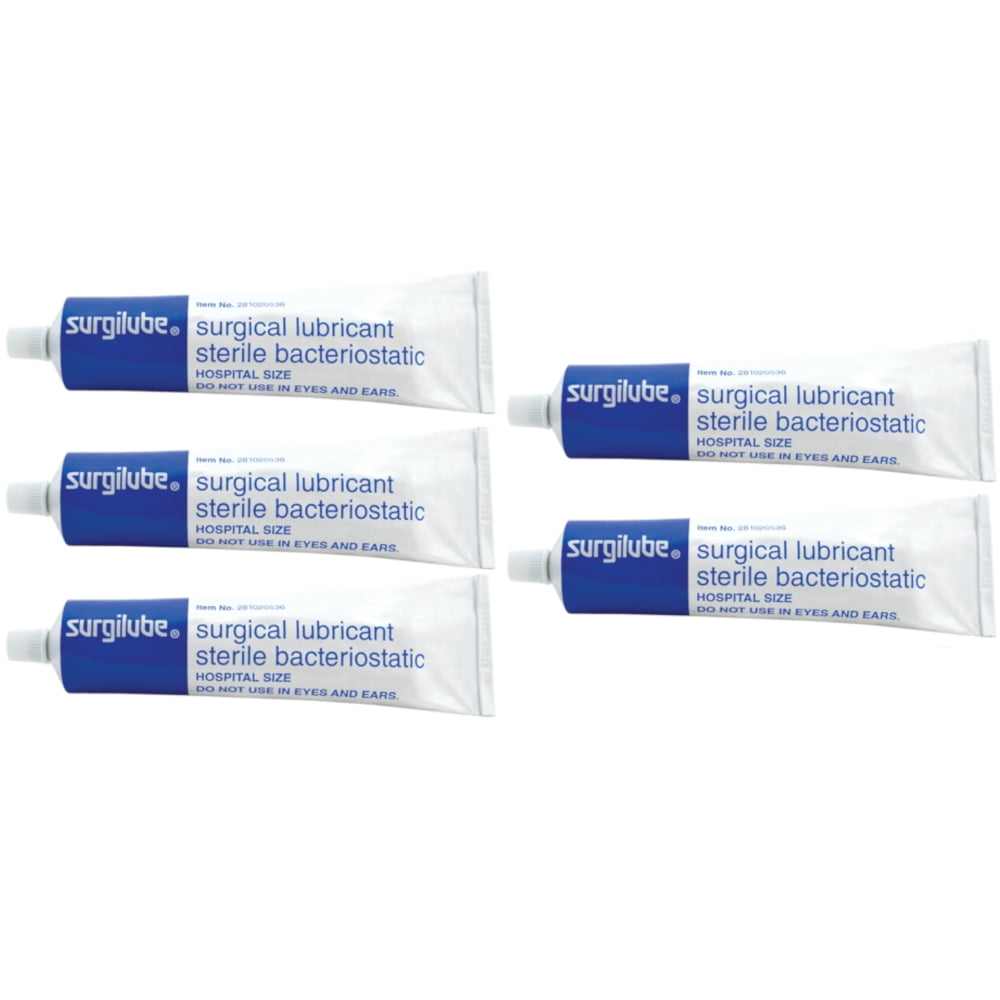 5 Pack SURGILUBE Lubricating Jelly Lube Sterile Tube Screw Top Tube 4 ...