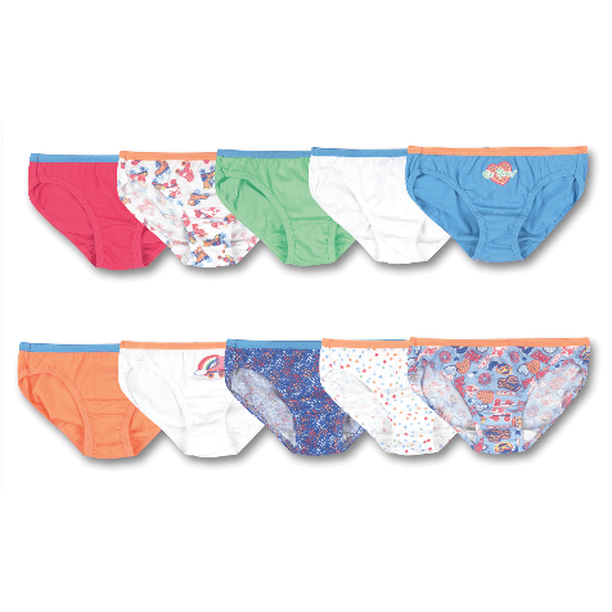 Hanes Hanes Girls Tagless Underwear 10 Pack Cotton Bikini Panties