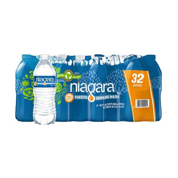 Niagara Case Packaged Bottled Purified Drinking Water, 16.9 Fl. Oz., 24 ...