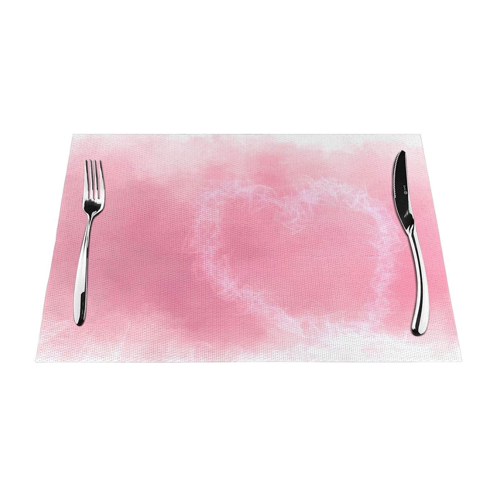 YFYANG Washable Heat-Resistant Placemats, 70% PVC/30% Polyester, Pink ...