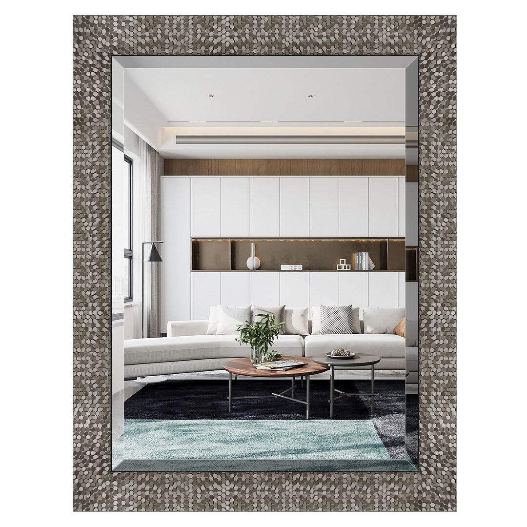 DARMY Mirror Trend Sparkling Mosaic Framed Accent Mirror Mute Gold 24 ...