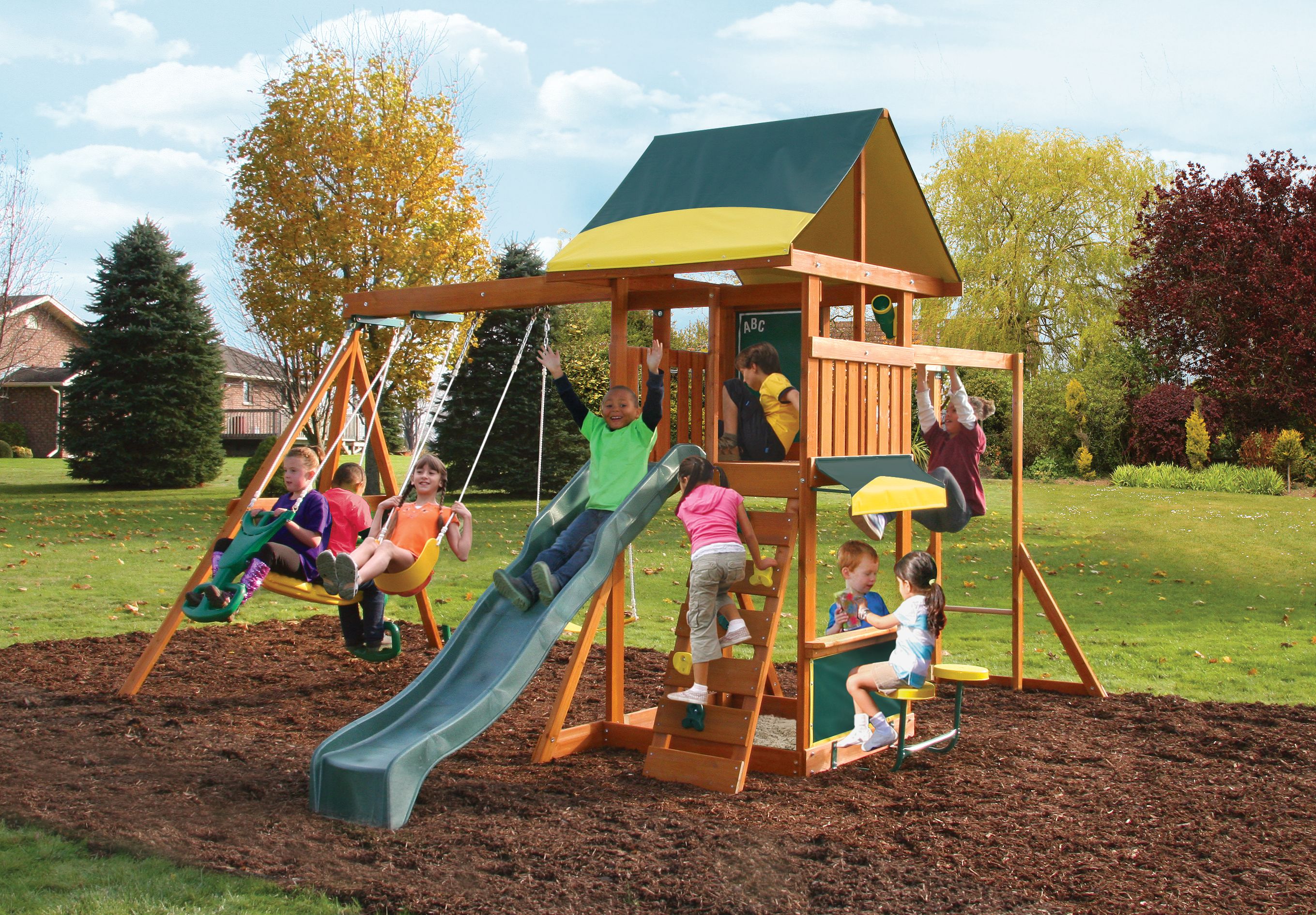 Kidkraft Brookridge Wooden Swing Set Walmart kidkraft-brookridge-wooden-swing-set-walmart