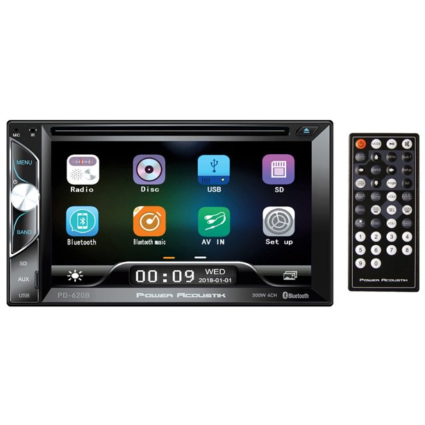 Power Acoustik Double DIN DVD, CD/MP3, FM/AM Car Stereo with Bluetooth ...