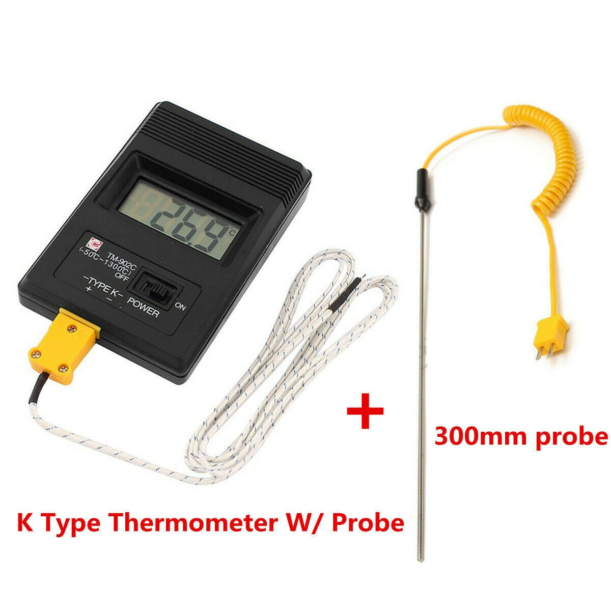 TM-902C LCD Type K Digital Thermometer With Probe + 1PC 300mm ...