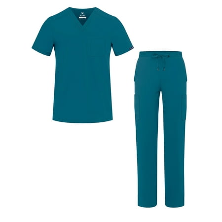 Adar Addition Go-Basic Scrub Set for Men - Classic V-Neck Scrub Top ...
