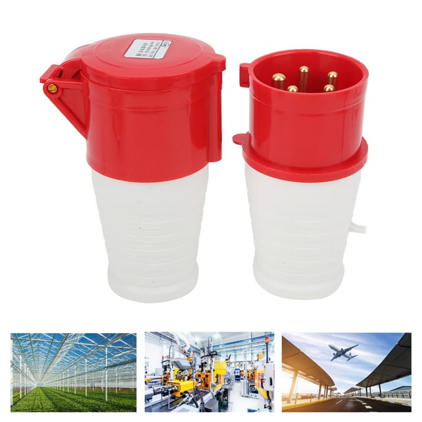 Industrial Socket, Industrial Plug Connector Set 3 Phase 5 Pin 380-415V ...