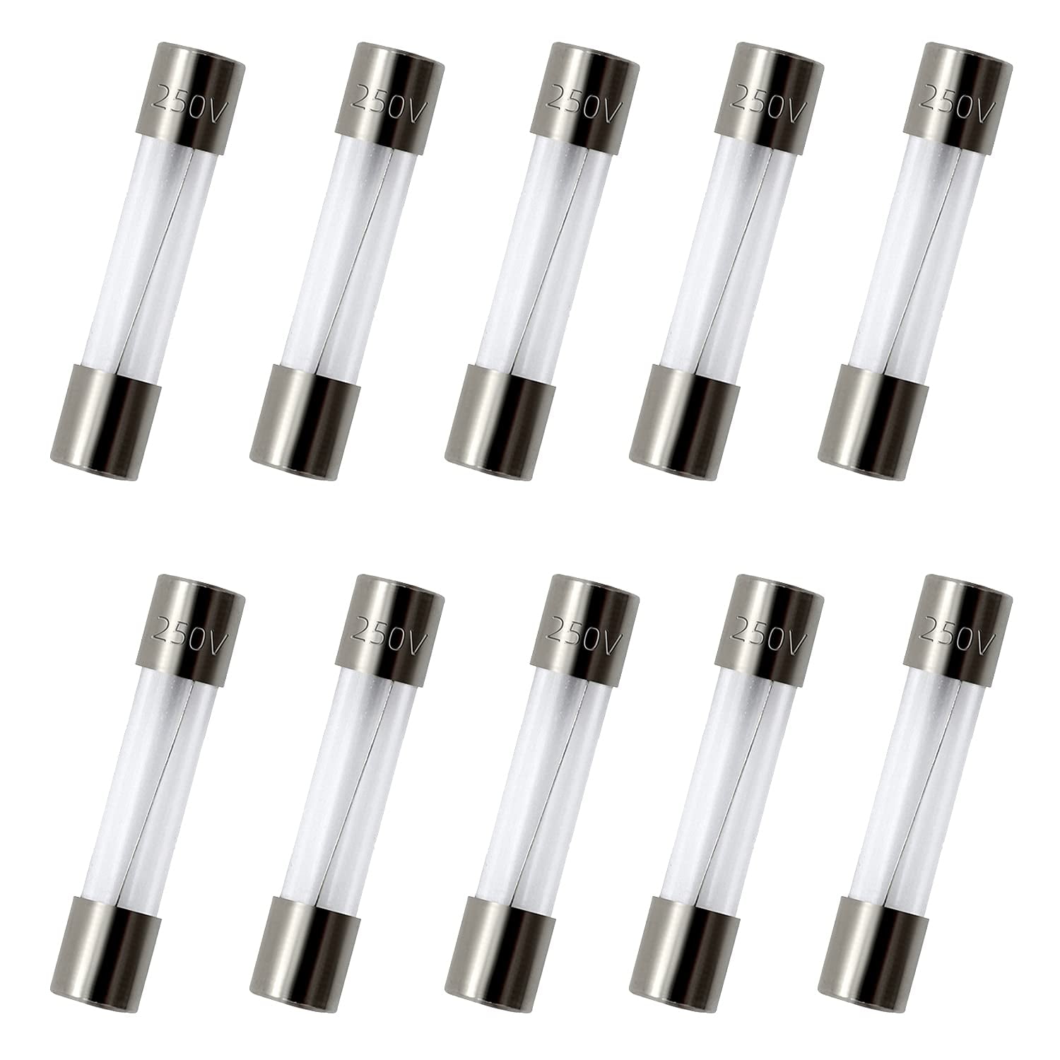 Pack of 10 pcs F3AL Fast-Blow Fuse 3A 250V Glass Fuses 0.23 x 1.18 inch ...