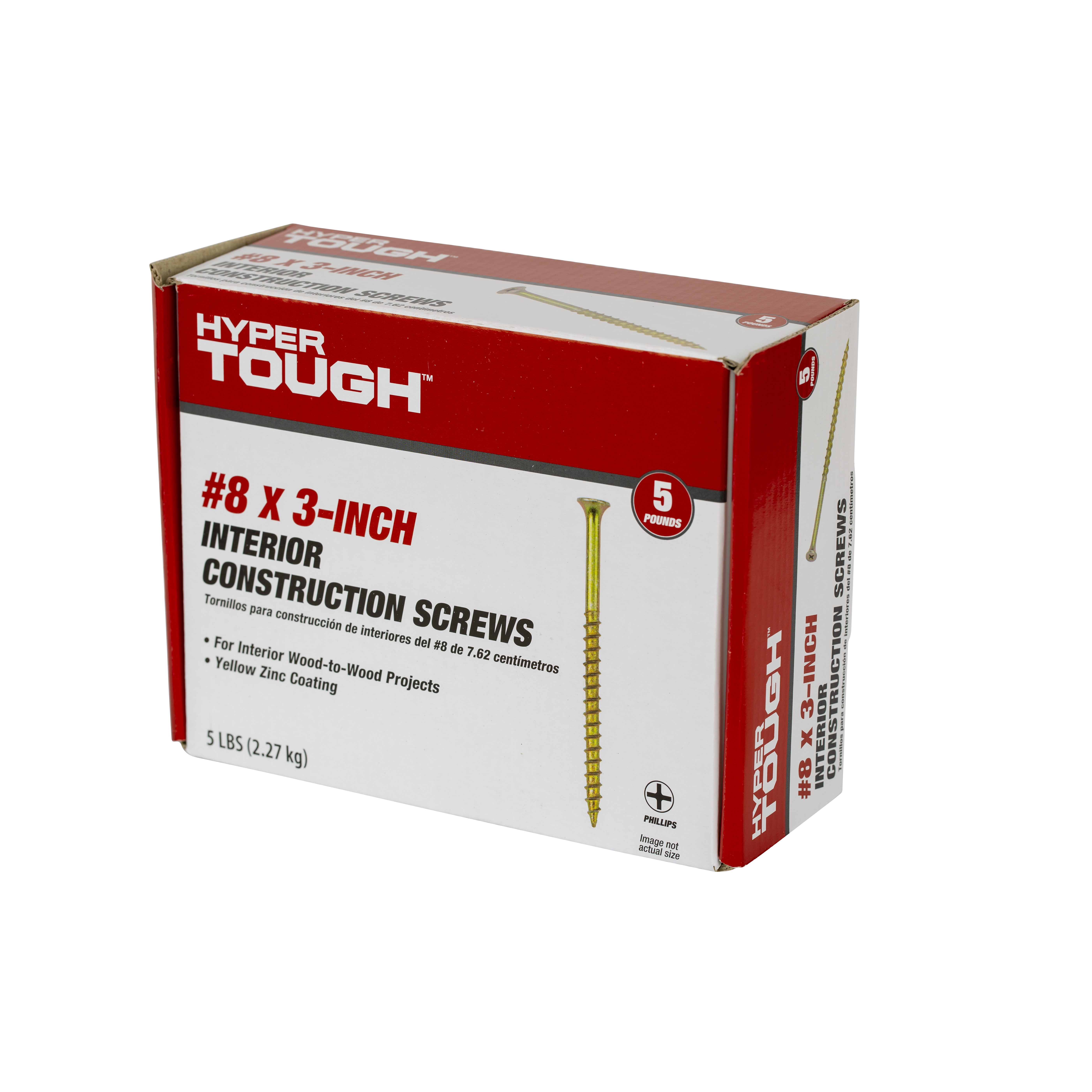 Buy Hyper Tough #8 x 3-Inch Phillips Flat Head Interior Construction ...