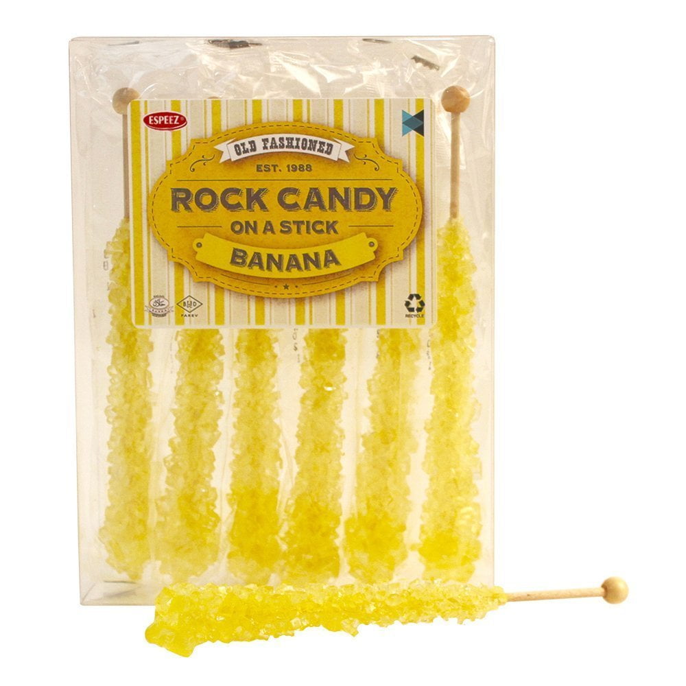 Extra Large Rock Candy Sticks: 6 Yellow Rock Candy Sticks - Banana ...