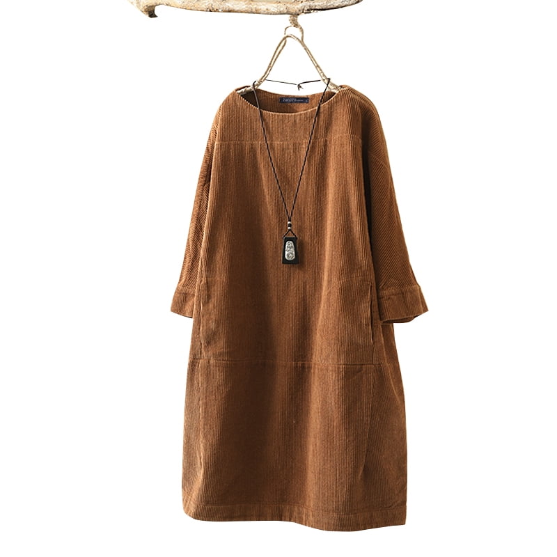 Click here for Zanzea Women Pure Color Long Tops Casual Vintage C... prices