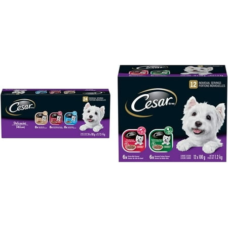 CESAR Classic Loaf in Sauce Wet Dog Food Delicacies Variety Pack ...