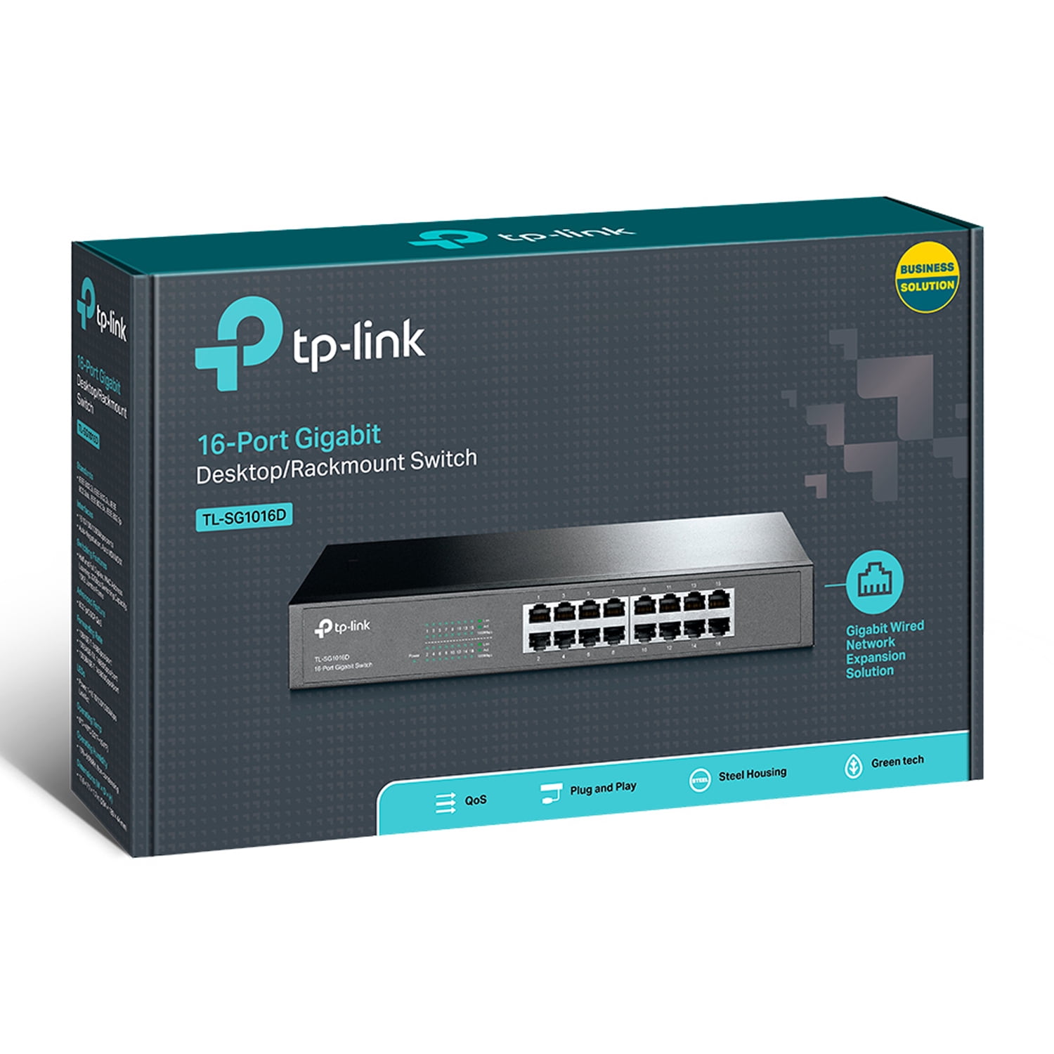 TP LINK 16 port Gigabit Desktop Rackmount Green Switch metal Case
