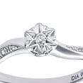 9ct White Gold Jewelco London 5pts Diamond Wavy Illusion Star Solitaire ...