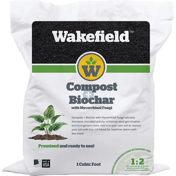 Wakefield Compost + Biochar with Mycorrhizal Fungi Organic Compost Mix ...