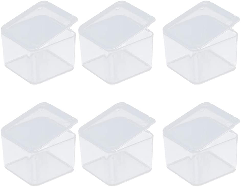 50Pcs Clear Plastic Containers Component Storage Box Small Rectangle ...