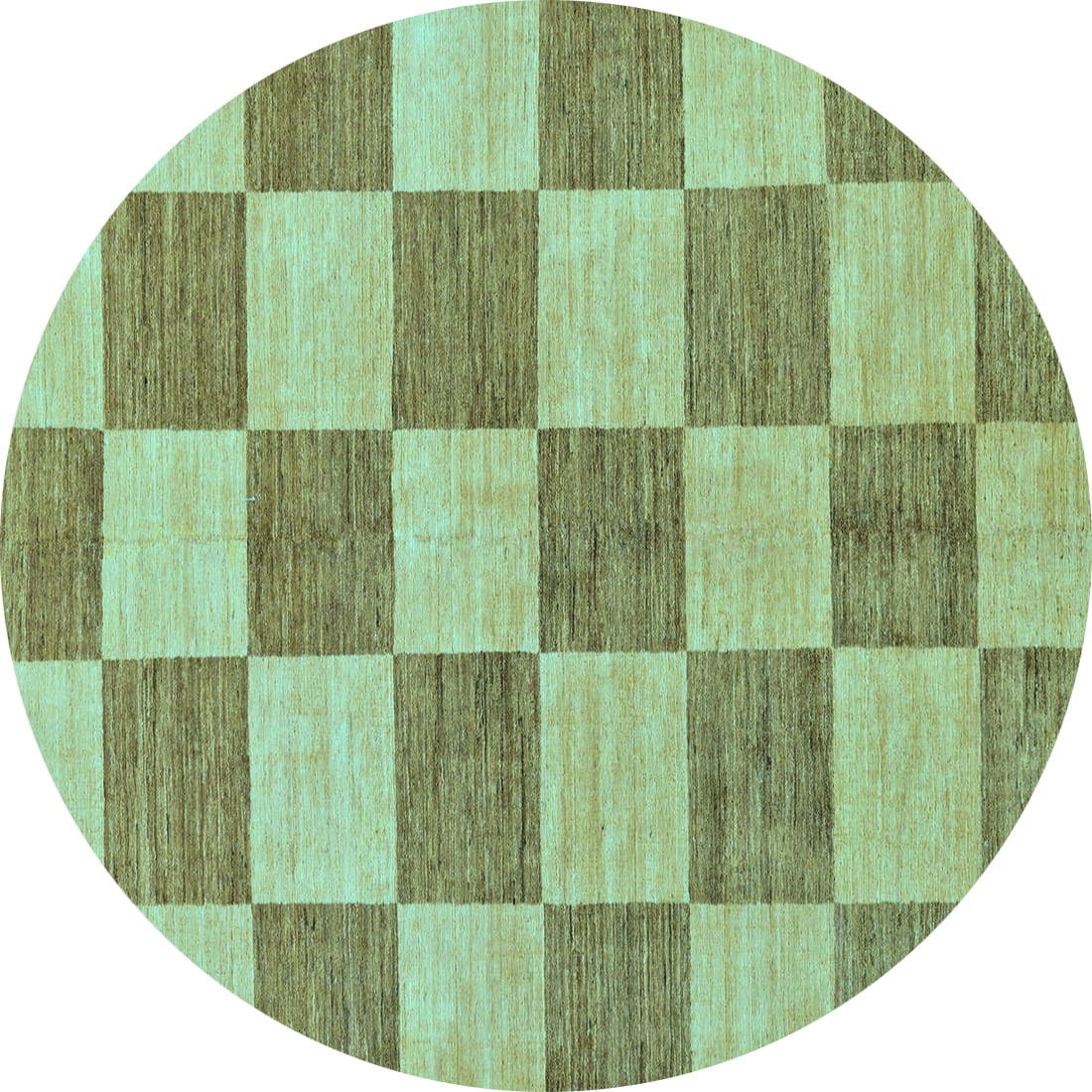Ahgly Company Indoor Round Checkered Light Blue Modern Area Rugs, 8 ...