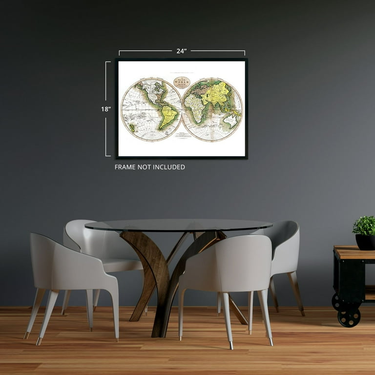 Old World Vintage Map Decor White The Vector Old World Map Stock