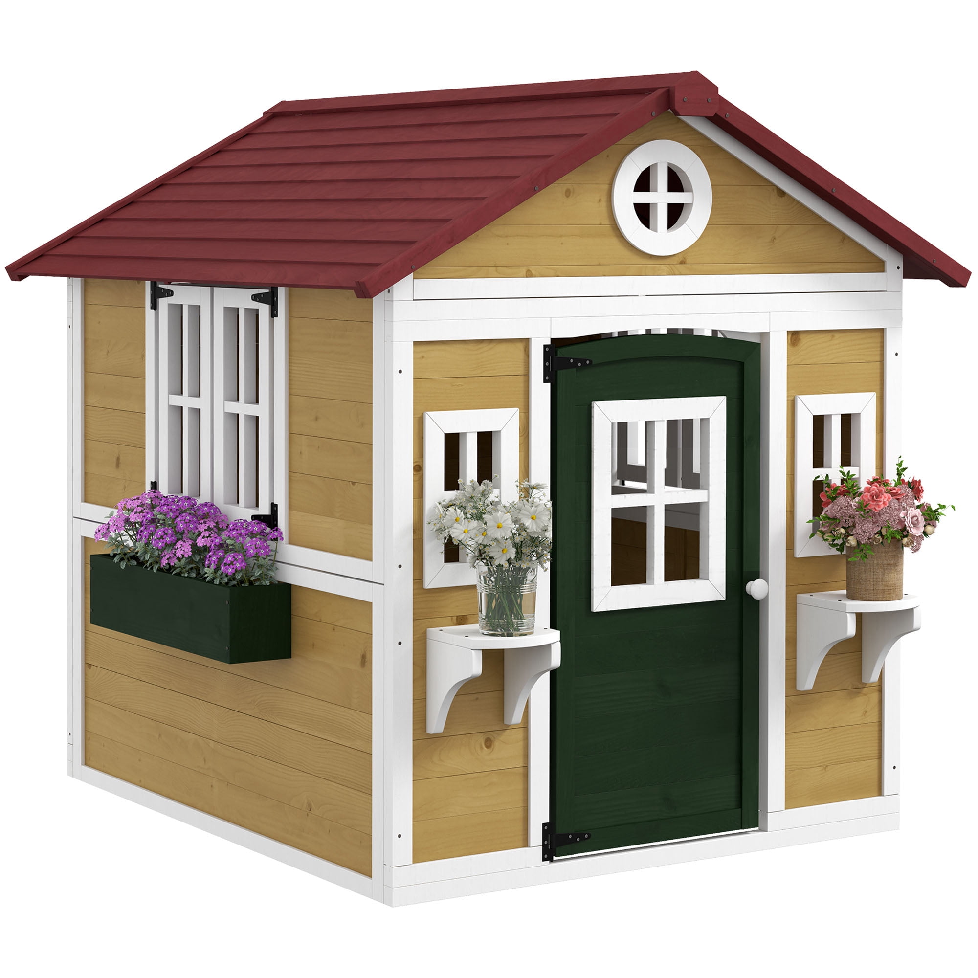 Click here for Outsunny Playhouse For Kids  Outdoor Wooden Playho... prices