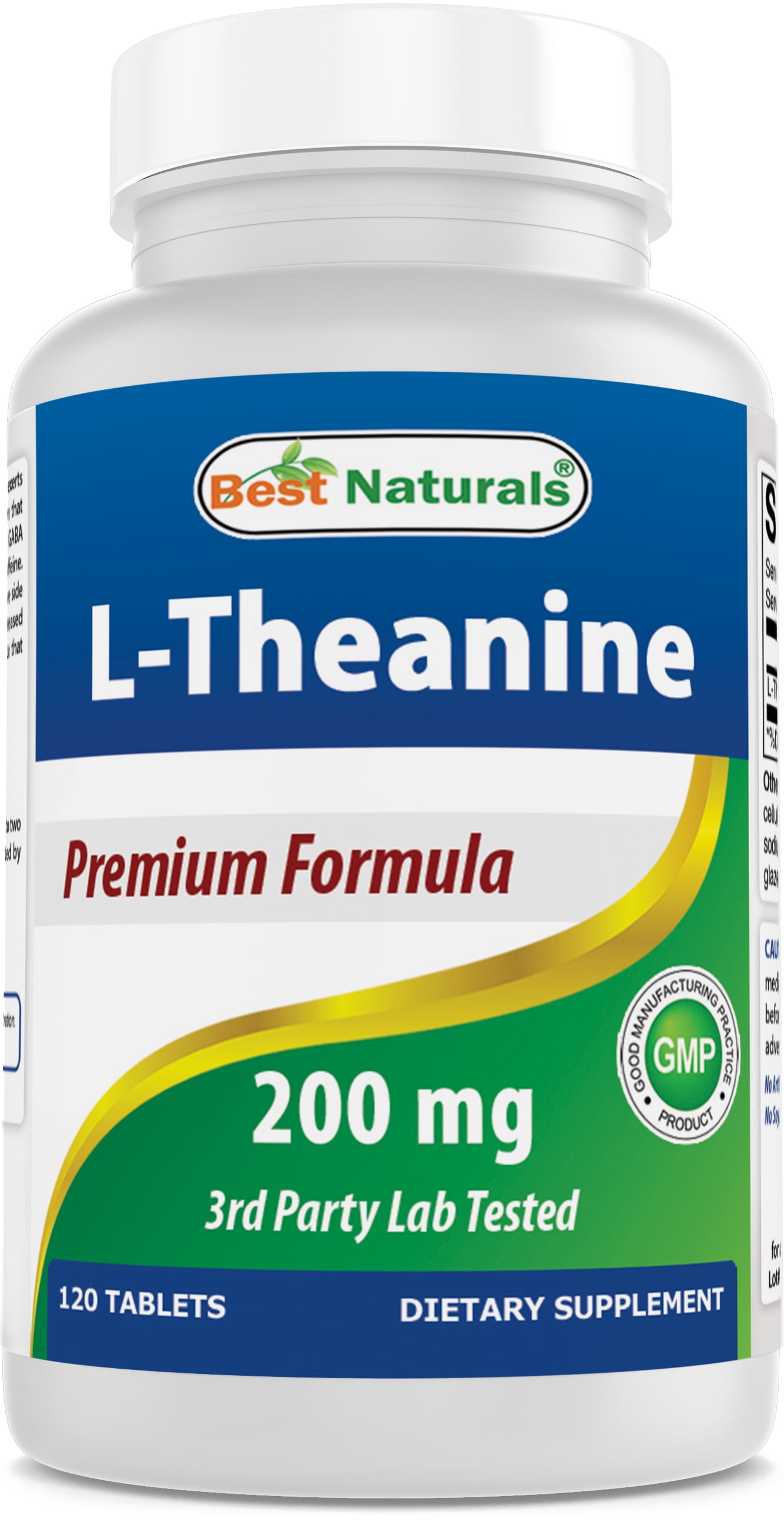 Best Naturals L-Theanine 200mg per Tablet (400mg per 2 Tablets ...