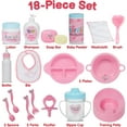 Prextex 18-Piece Baby Doll Food Feed & Newborn Role Play Accessory Set ...