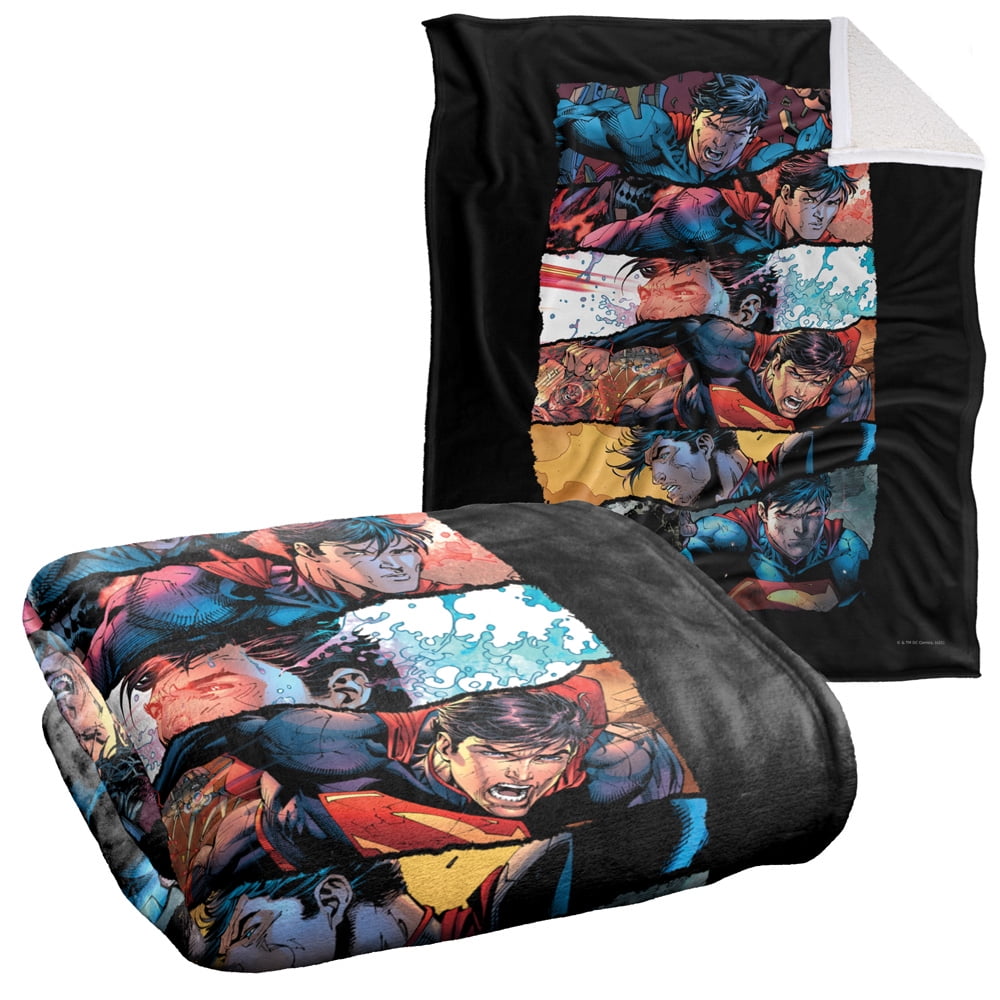 LOGOVISION Superman Blanket, 50inchx60inch, Torn Collage Silky Touch ...