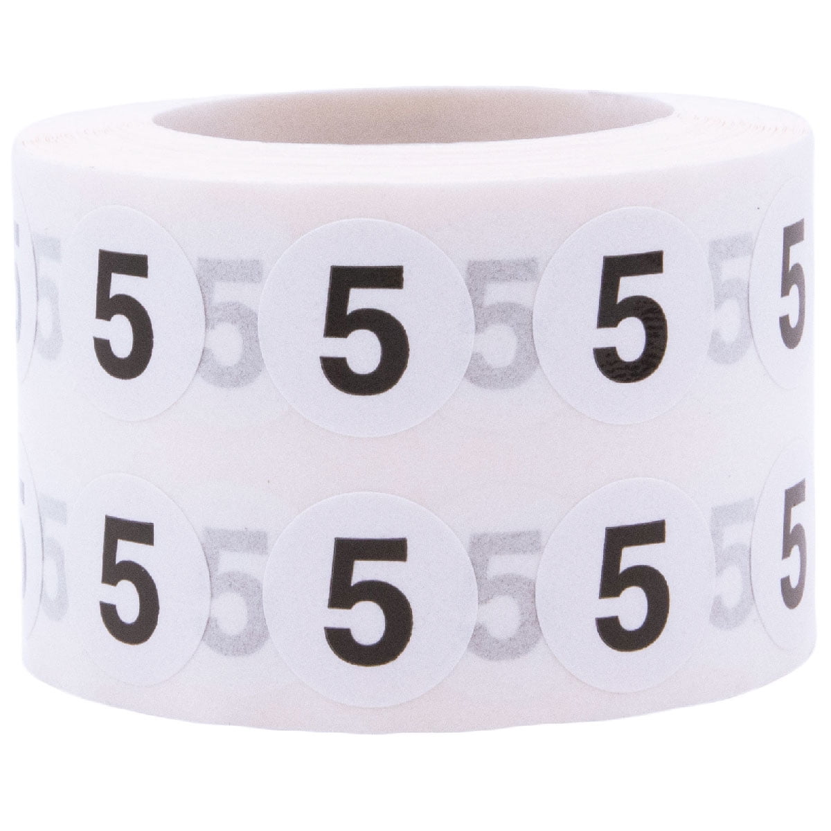 Circle Dot Number 5 Stickers | 0.5" Inch Round | 1,000 Pack - Walmart.com