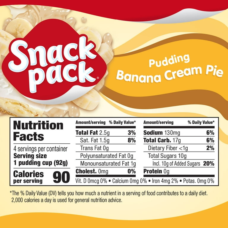 Snack Pack Pudding Nutrition Label