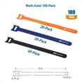Cable Matters 100-Pack 8-inch Hook-and-Loop Reusable Wire Ties/Cable ...
